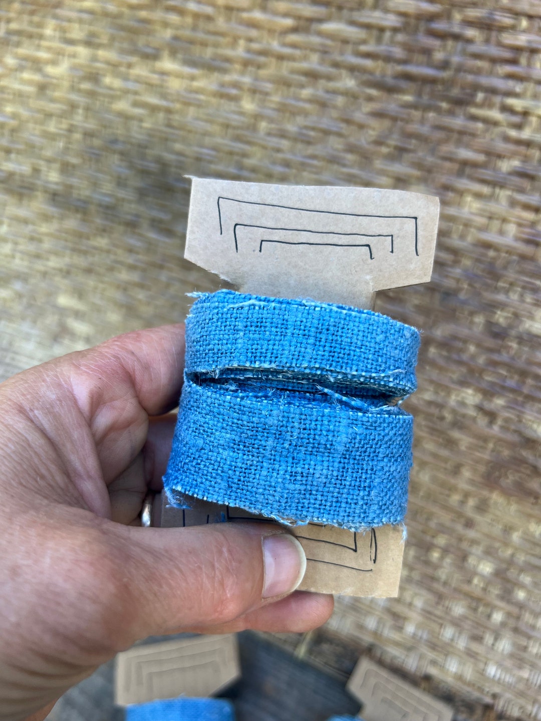 Natural Dyed Blue Ribbon , Fabric Ribbon, Indigo Blue Raw Silk Ribbon ...