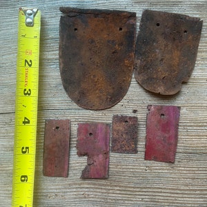 Six Painted Rusty Metal Pieces, Assemblage Art Supply, Rusted Metal Art ...