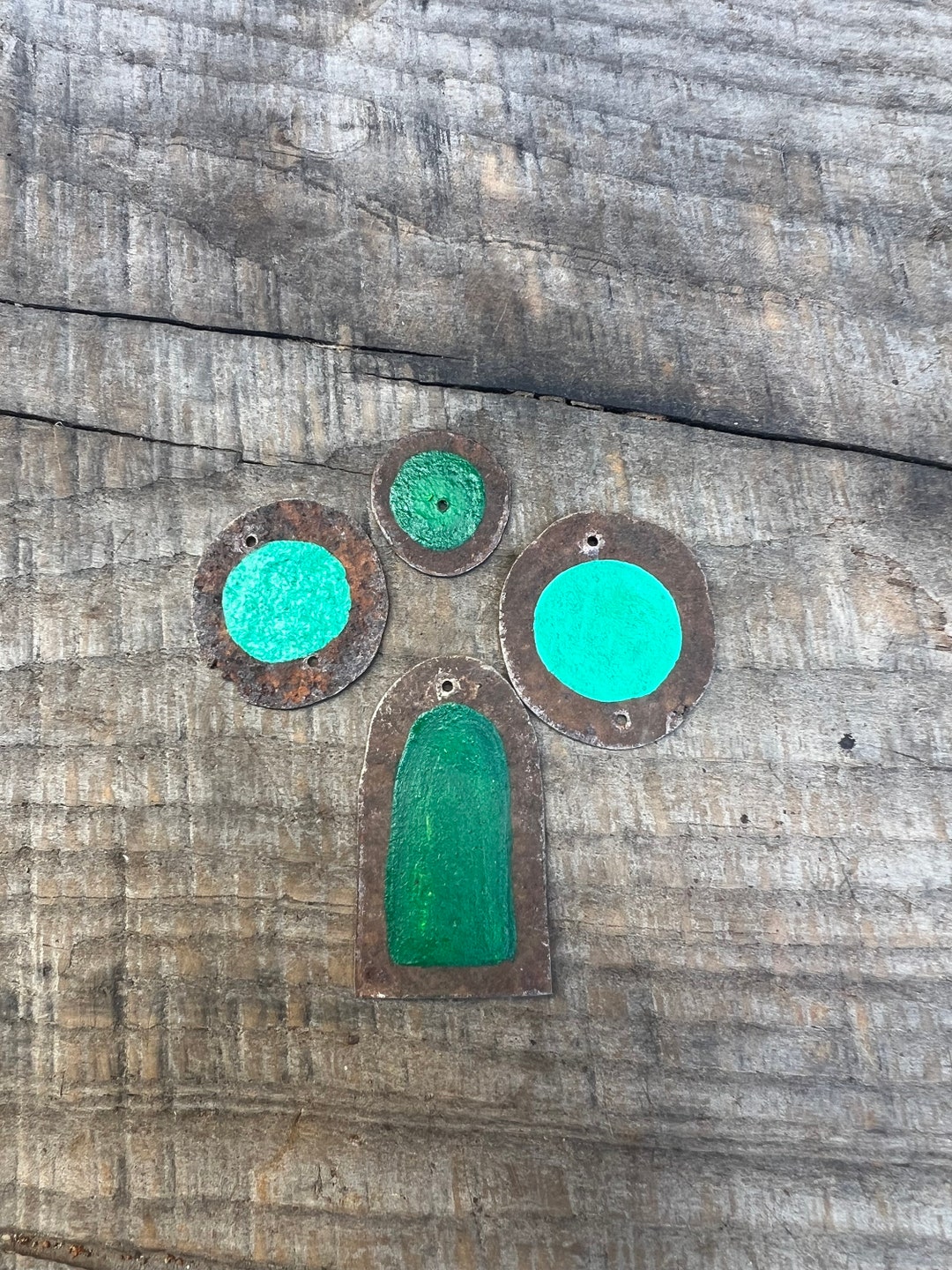 Painted Rusty Green Metal Pieces, Assemblage Art Supply, Rusted Metal ...