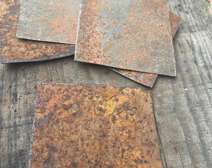 One Piece 4” X 4” Rusty Metal, 22 Gauge Metal Salvaged Rusted Metal ...