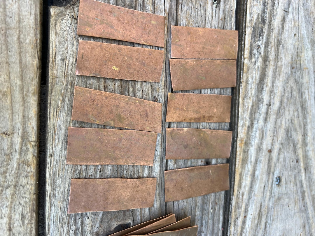 Ten Aged Patina Copper Strips , 1/2” X 2 3/8” Copper Art Material ...