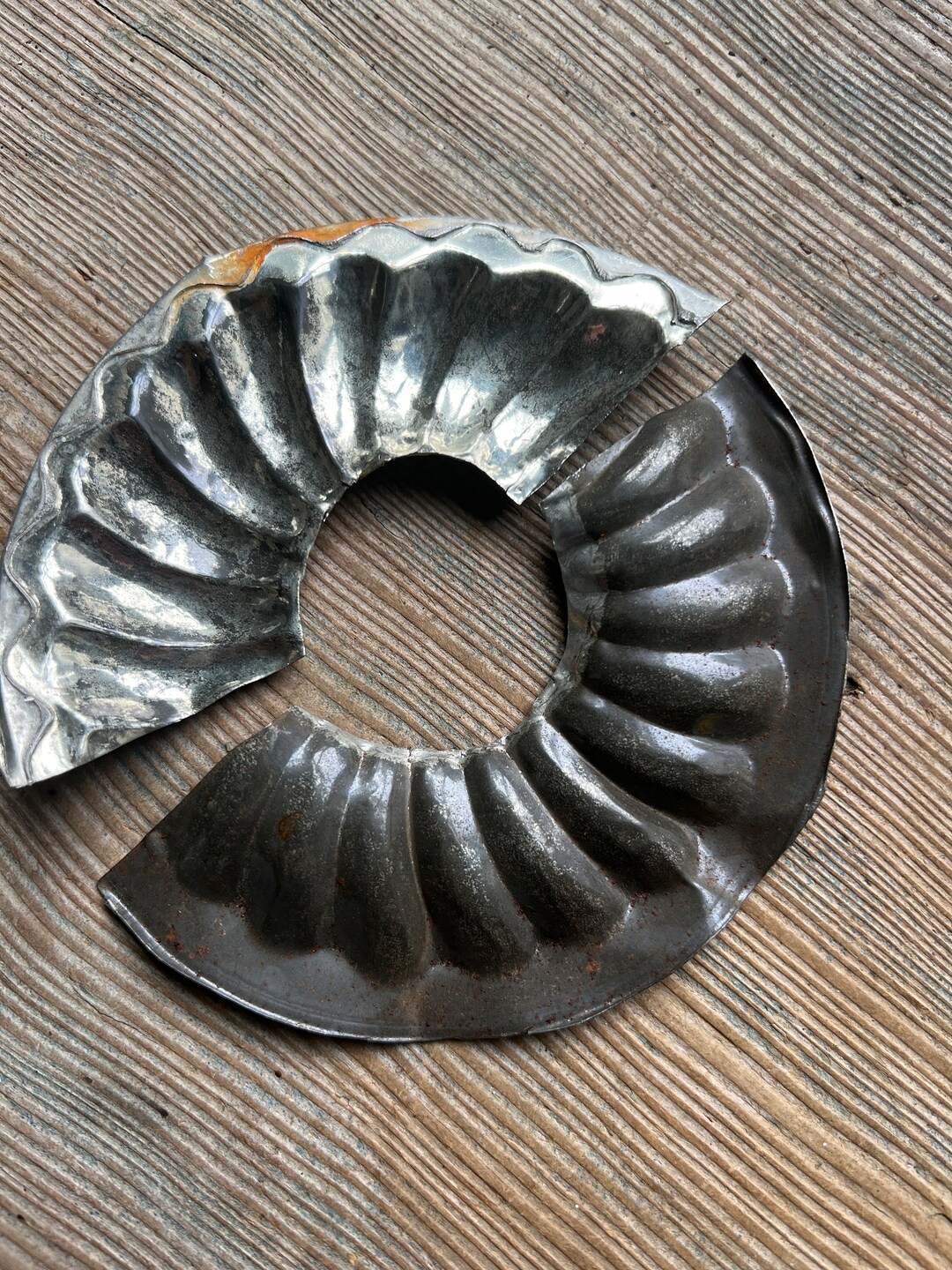 Vintage Jello Mold , Stamped Curved Metal, Cut Vintage Tin, Recycled ...