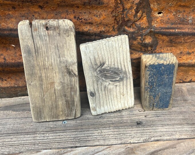 Driftwood Blocks , Rustic Wood Block, Weathered Wood Blocks, Assemblage ...