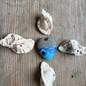 Ocean Love Stone,water Hag Stone, Painted Beach Stone, Adder Stones ...