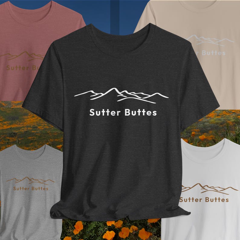 MMIH Short Sleeve Adult Tshirt Sutter Buttes Above Mountains Unisex ...