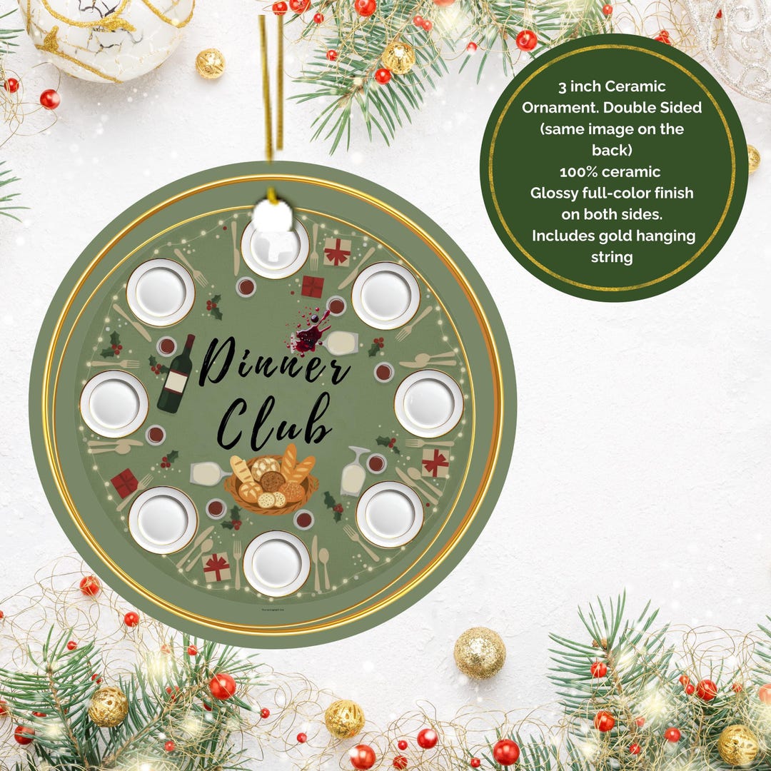 Dinner Club Ornament, Group of Friends Ornament, Dinner Group Christmas ...