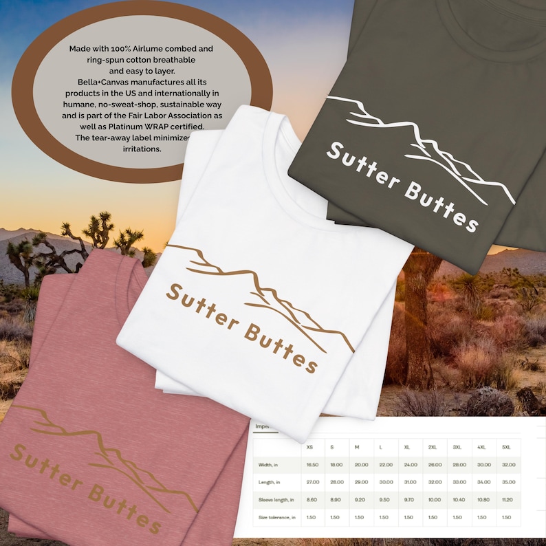 MMIH Short Sleeve Adult Tshirt Sutter Buttes Above Mountains Unisex ...