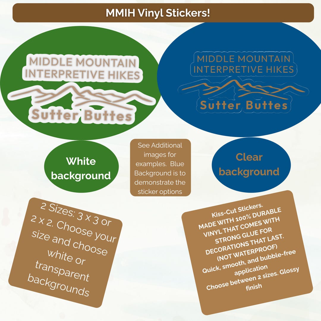 MMIH Mountain Sticker. Outline With MMIH Above and Sutter Buttes Below ...