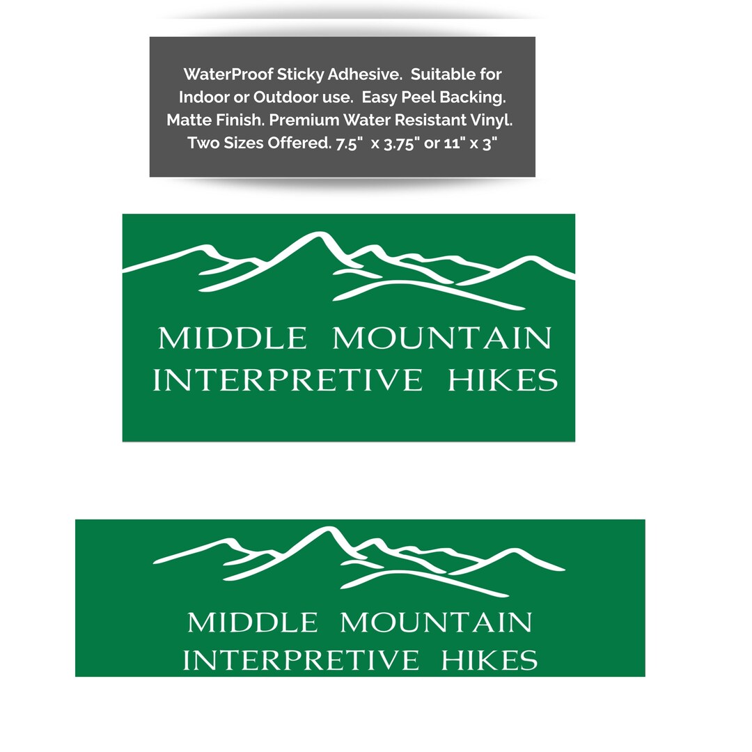 MMIH Dark Green Middle Mountain Interpretive Hikes Bumper Sticker ...