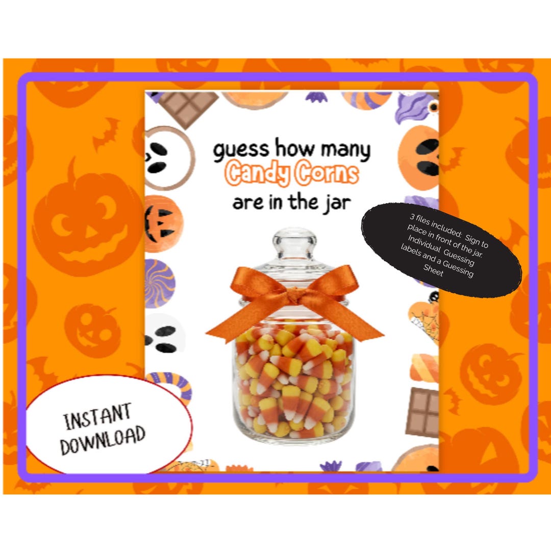 Guess How Many Candy Corns Are in the Jar. Game for Work, Icebreaker ...