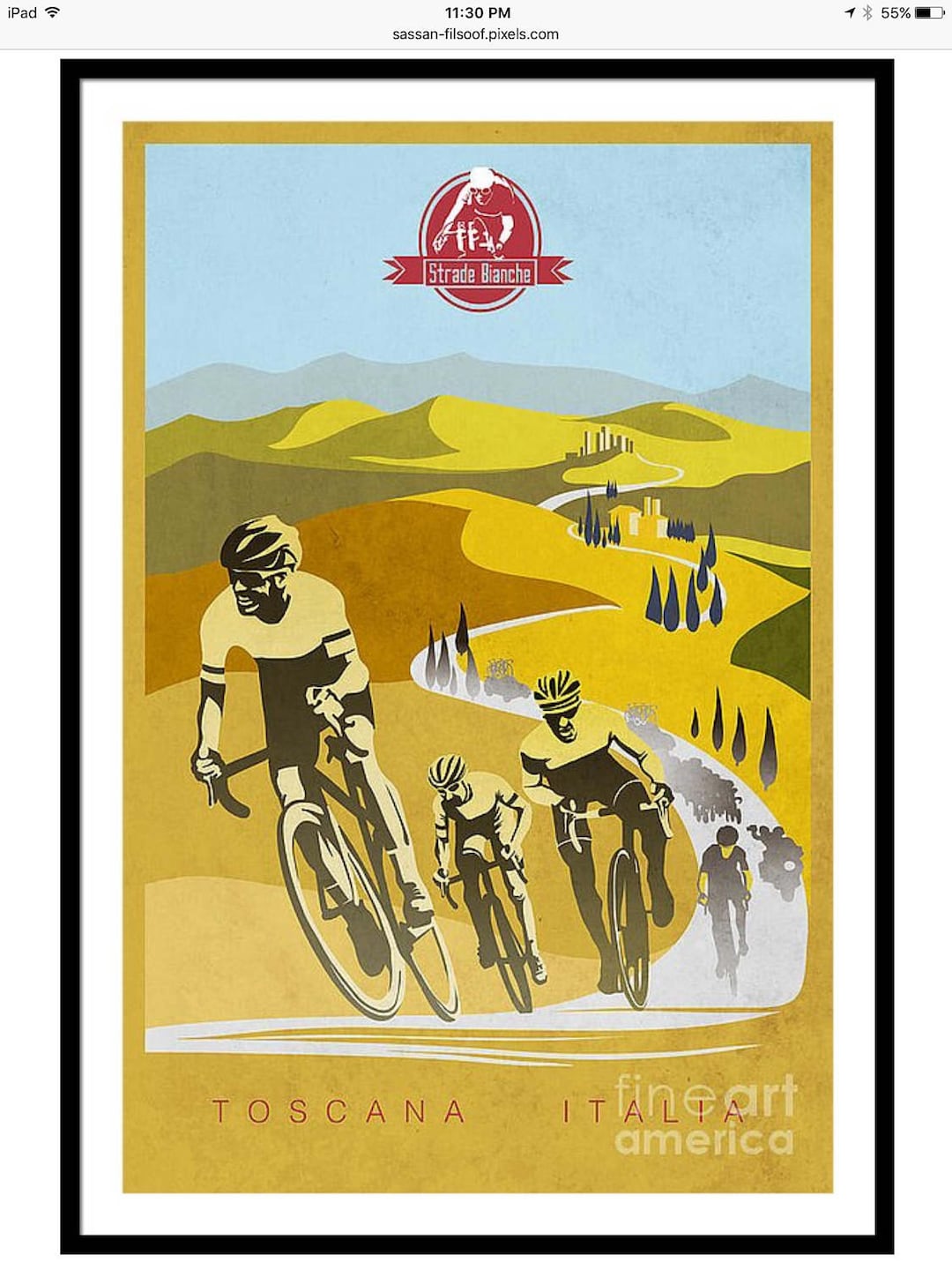 Retro Cycling Strade Bianche Print Poster Illustration - Etsy Canada
