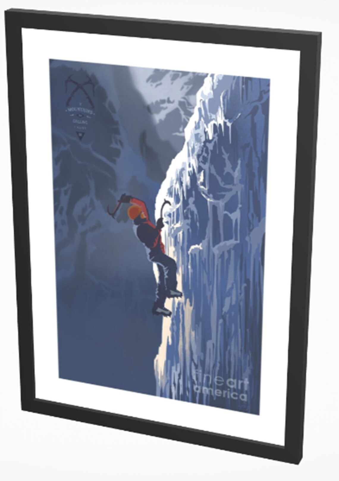 Alpine Ice Climbing Retro Travel Poster Illustration Fine - Etsy