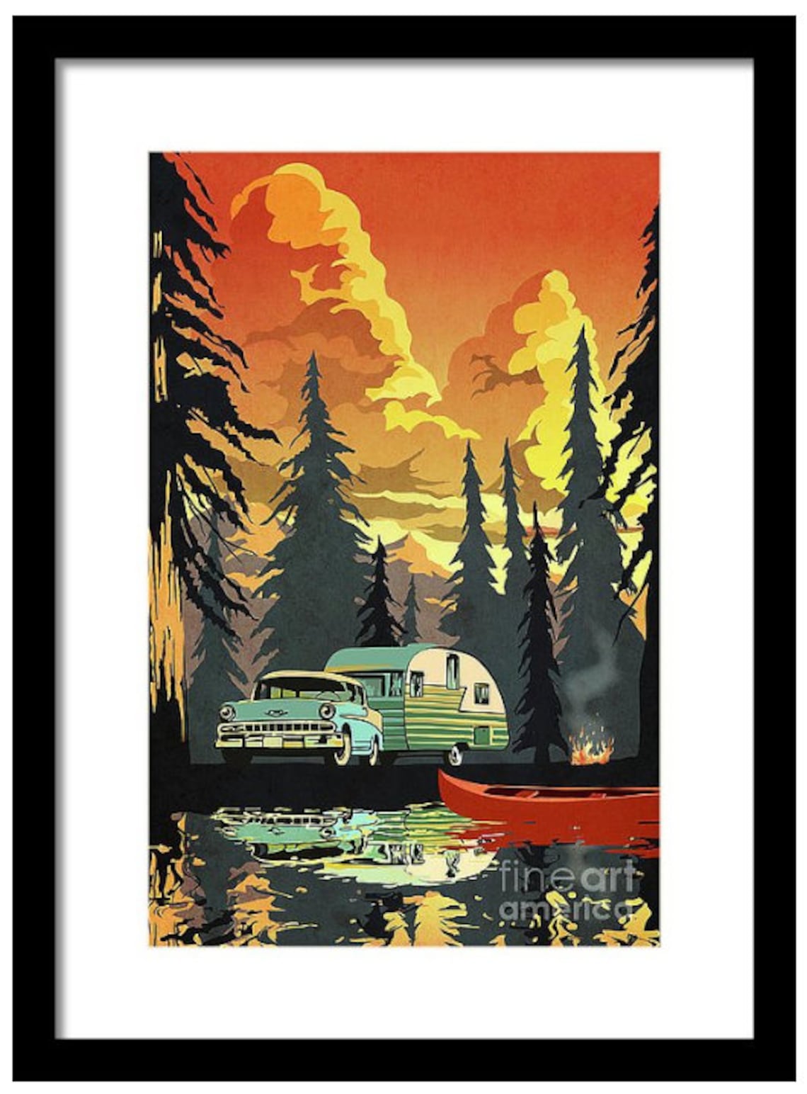 Vintage Chevy Shasta Camper Retro Travel Poster/ Retro Camping | Etsy