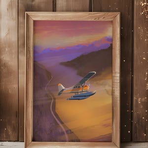 Vintage De Havilland Float Plane Wall Art, Vintage Aviation, Air Travel ...