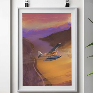 Vintage De Havilland Float Plane Wall Art, Vintage Aviation, Air Travel ...