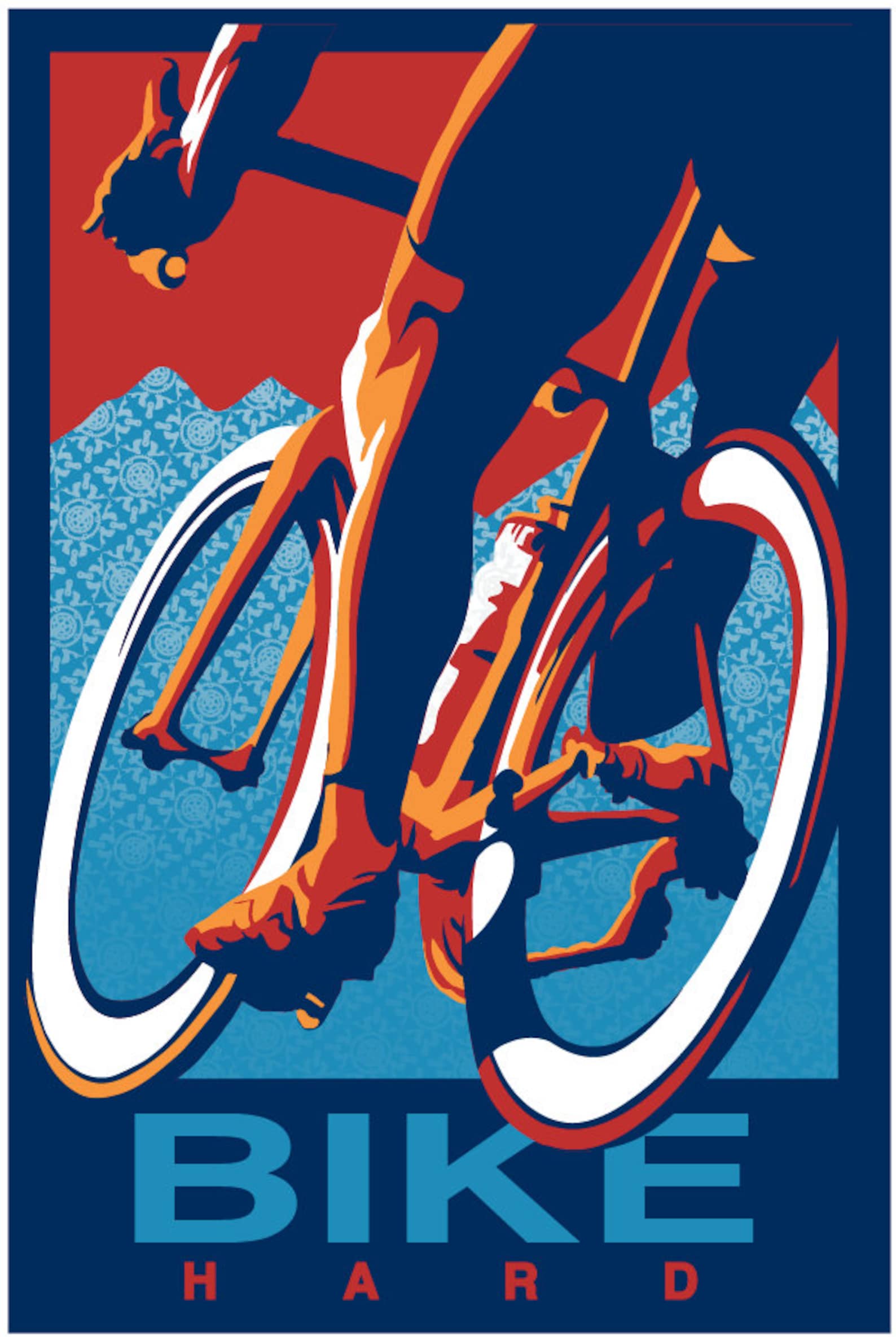 Retro Cycling Print Illustration Poster: Ride Hard 11X17 - Etsy Canada