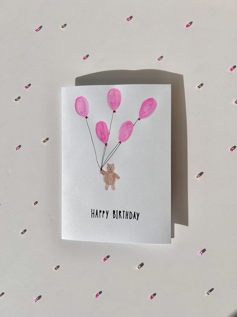 Flying Teddy Birthday Card - Etsy