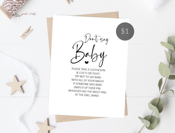 Baby Shower Clothespin Game Printable Instant Digital - Etsy