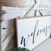 Large WELCOME Sign Cursive Framed Wood Sign Sign Welcome - Etsy