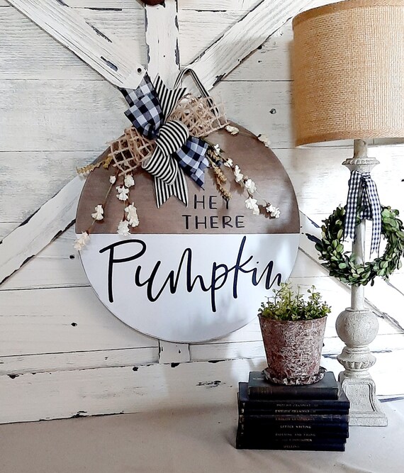 Hey There Pumpkin Door Hanger Door Decor Door Sign Fall - Etsy