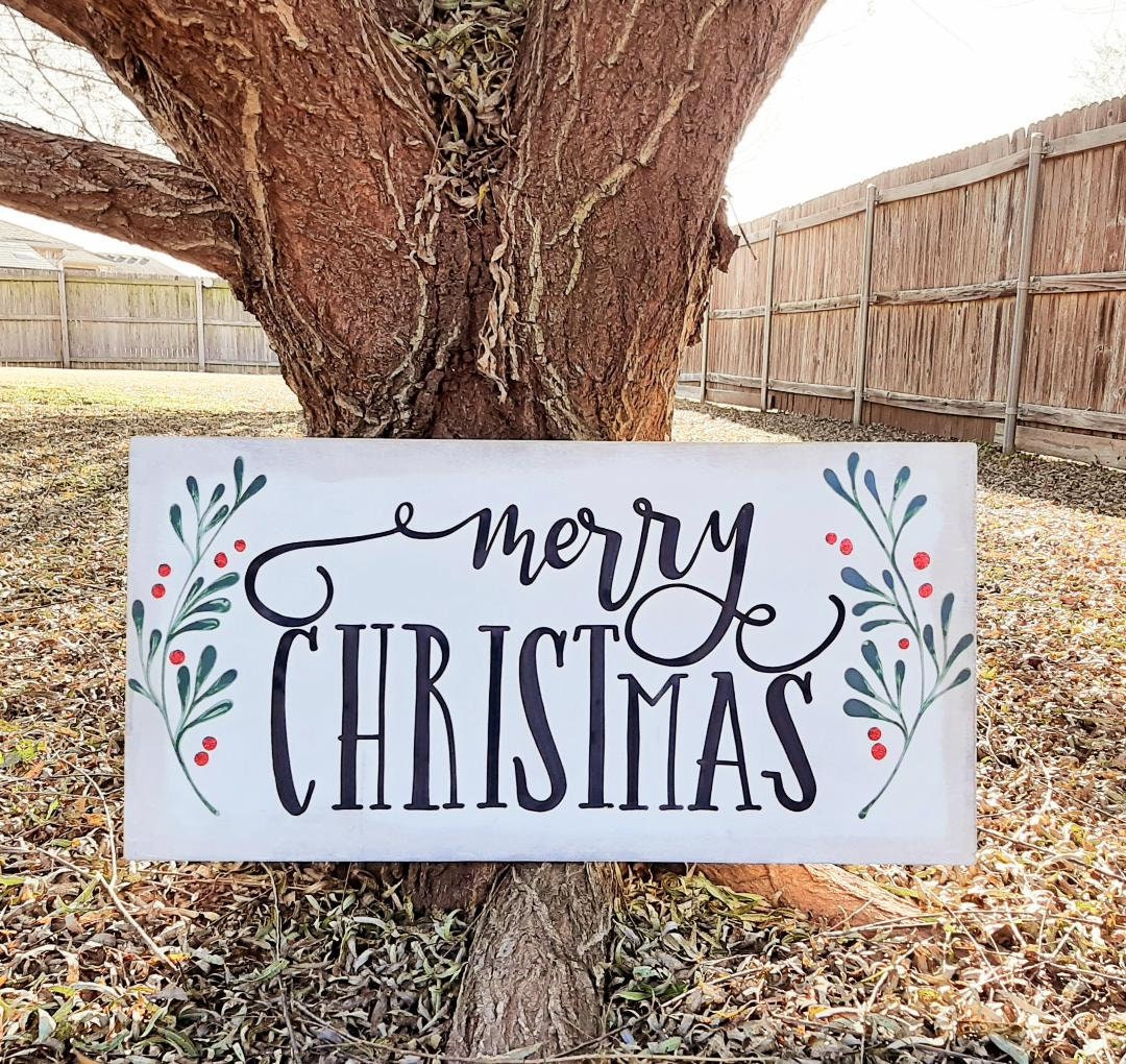 Large MERRY Christmas Sign, Christmas Mantle, Christmas Decor ...