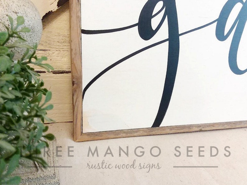 Cursive GATHER Wood Sign Farmhouse Sign Wood Sign Sign - Etsy