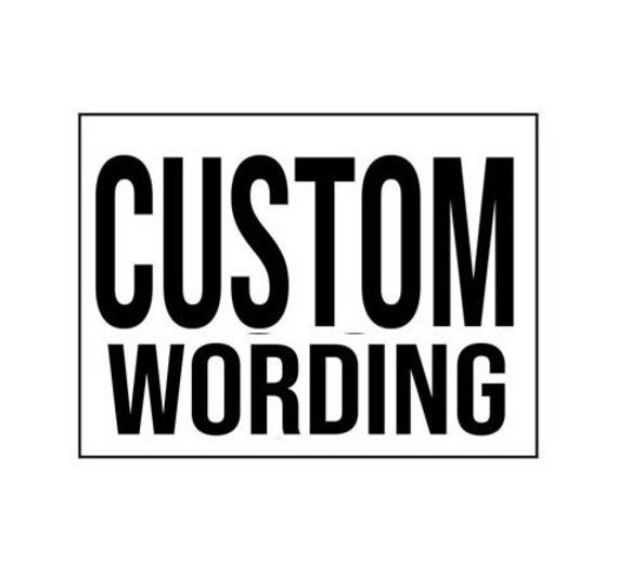 Custom Wording Add on Service to an existing order | Etsy