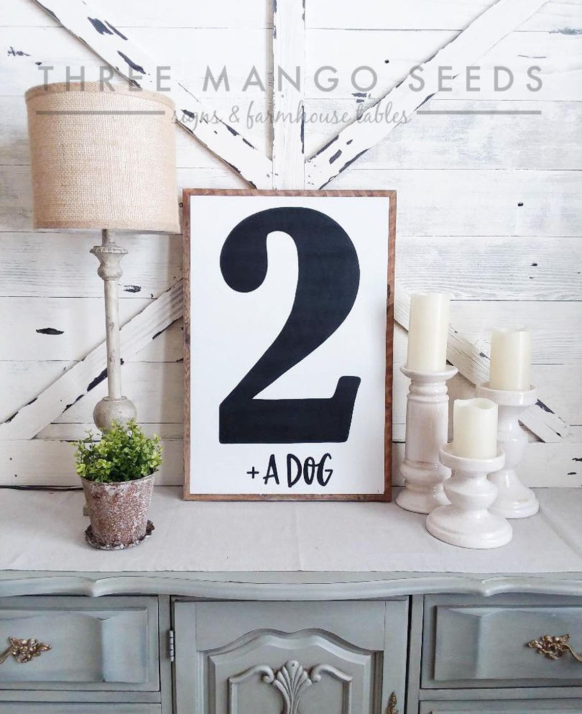 Number Sign Family Decor DOG Gallery Wall Sign | Etsy