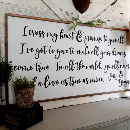 I Cross My Heart Sign Love Wood Sign Anniversary Gift Large - Etsy