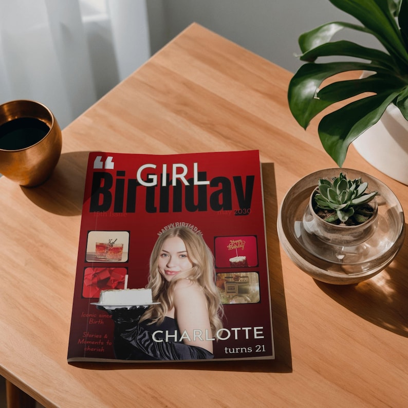 Editable Birthday Magazine Template | Custom Canva Gift (digital ...