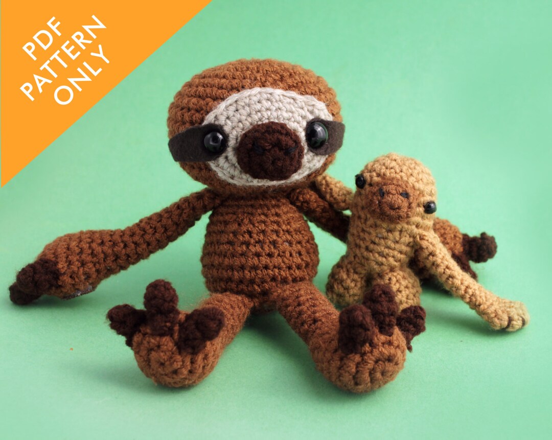 Sloth and Baby Sloth Crochet Amigurmi PDF PATTERN - Etsy