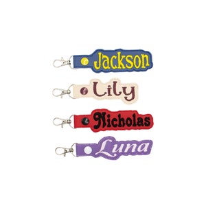 Embroidered Bag Tag for Backpack, Luggage, Gym Bag - Choose Your Colors ...