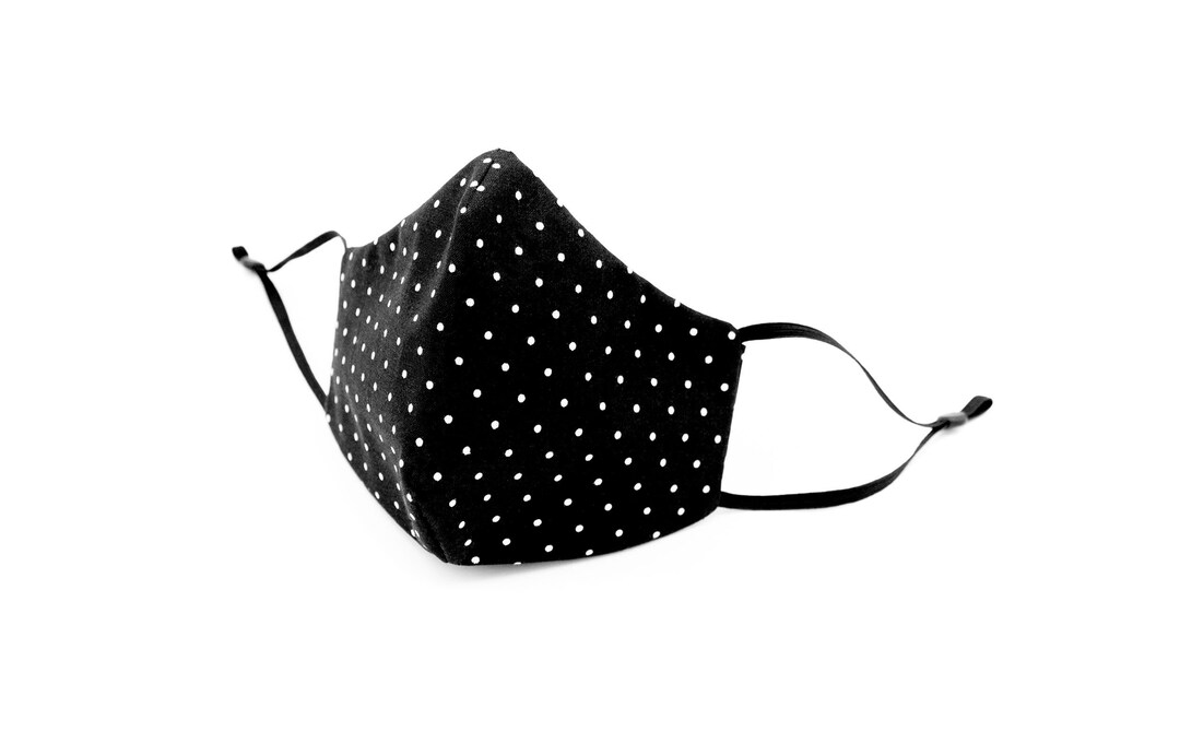 Monogram Black Polka Dot Face Mask: Adjustable, Washable, With Filter ...