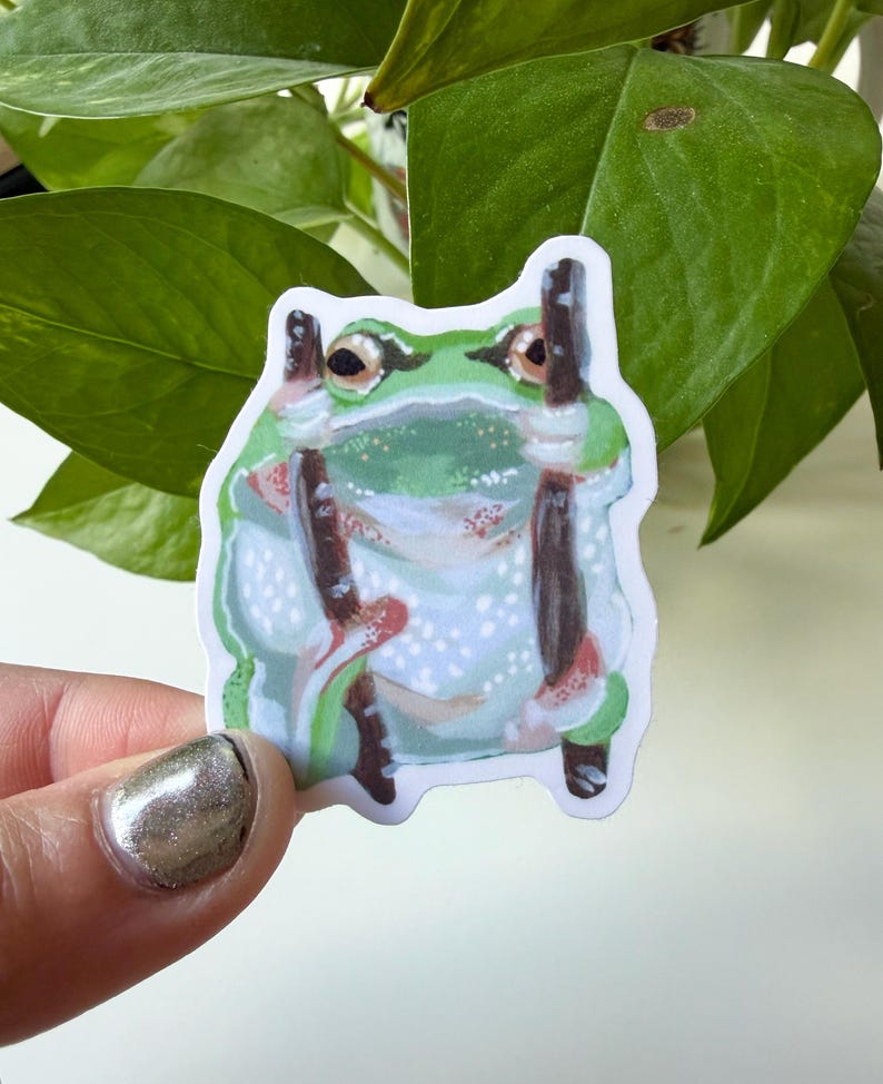 Frog Sticker – Water Resistant Laminated Vinyl Laptop Decal - Etsy