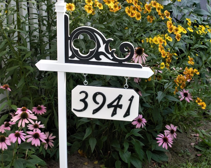 Weatherable, PVC House Number Holder-free Standing Sign With Decorative ...