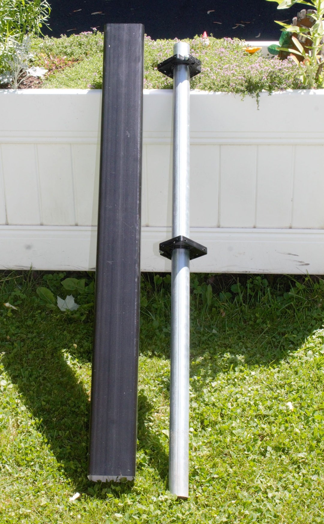 4x4x44 Black PVC Post & Steel Pipe- Starter Kit -stand Alone Post ...