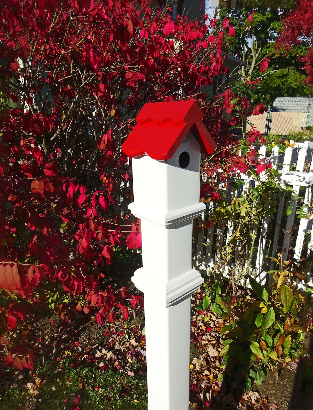 Birdhouse PVC and Wood Post Topper, Weatherable Cleanable Outdoor ...