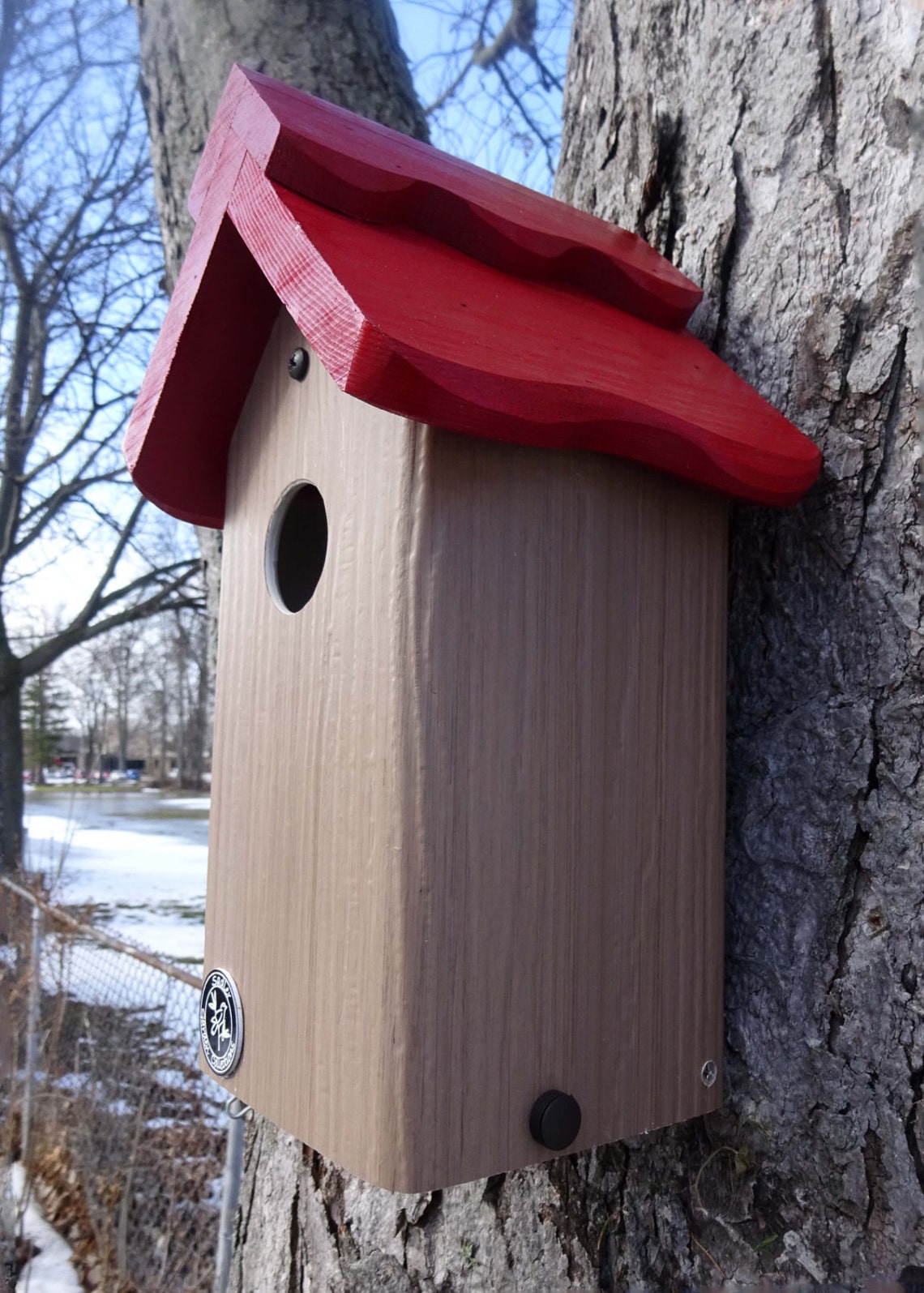 Modern Bluebird House PVC Cedar Bird House Fully Functional - Etsy