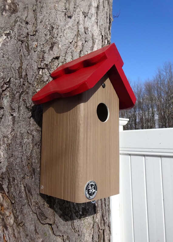 Modern Bluebird House PVC Cedar Bird House Fully Functional | Etsy