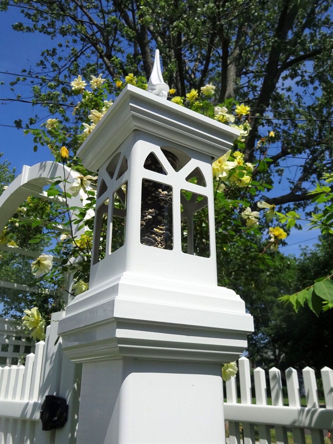 Bird Feeder for a 5 Inch Fence Post. Professional Grade White | Etsy