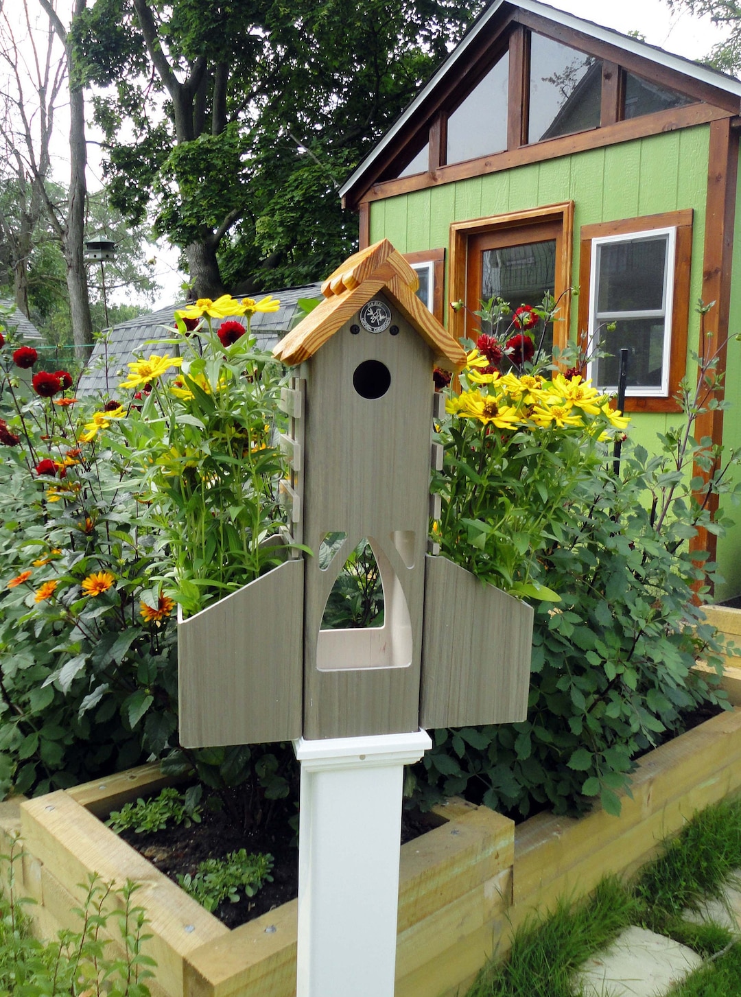 Ivy Tower Weatherable PVC Planter, EZ Clean Bird Feeder, Seed Holder ...