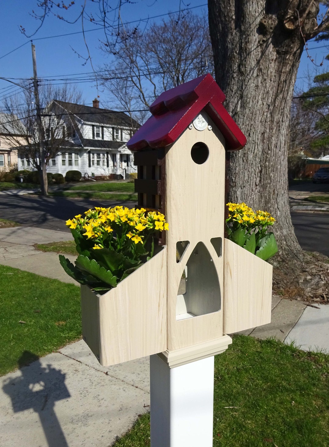 PVC Woodgrain Ivy Tower Birdhouse Planter - USA Made Garden Accent - Etsy
