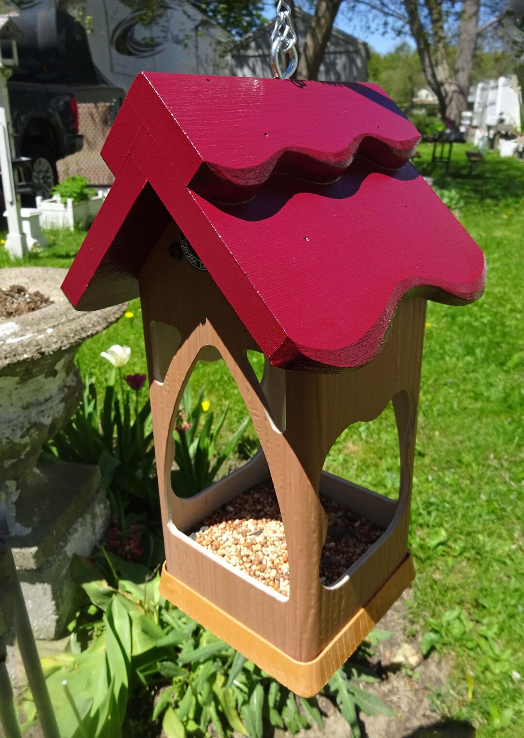 Hanging Birdfeeder, Tri Color Feeder, PVC Bird Feeder, Original Feeder ...