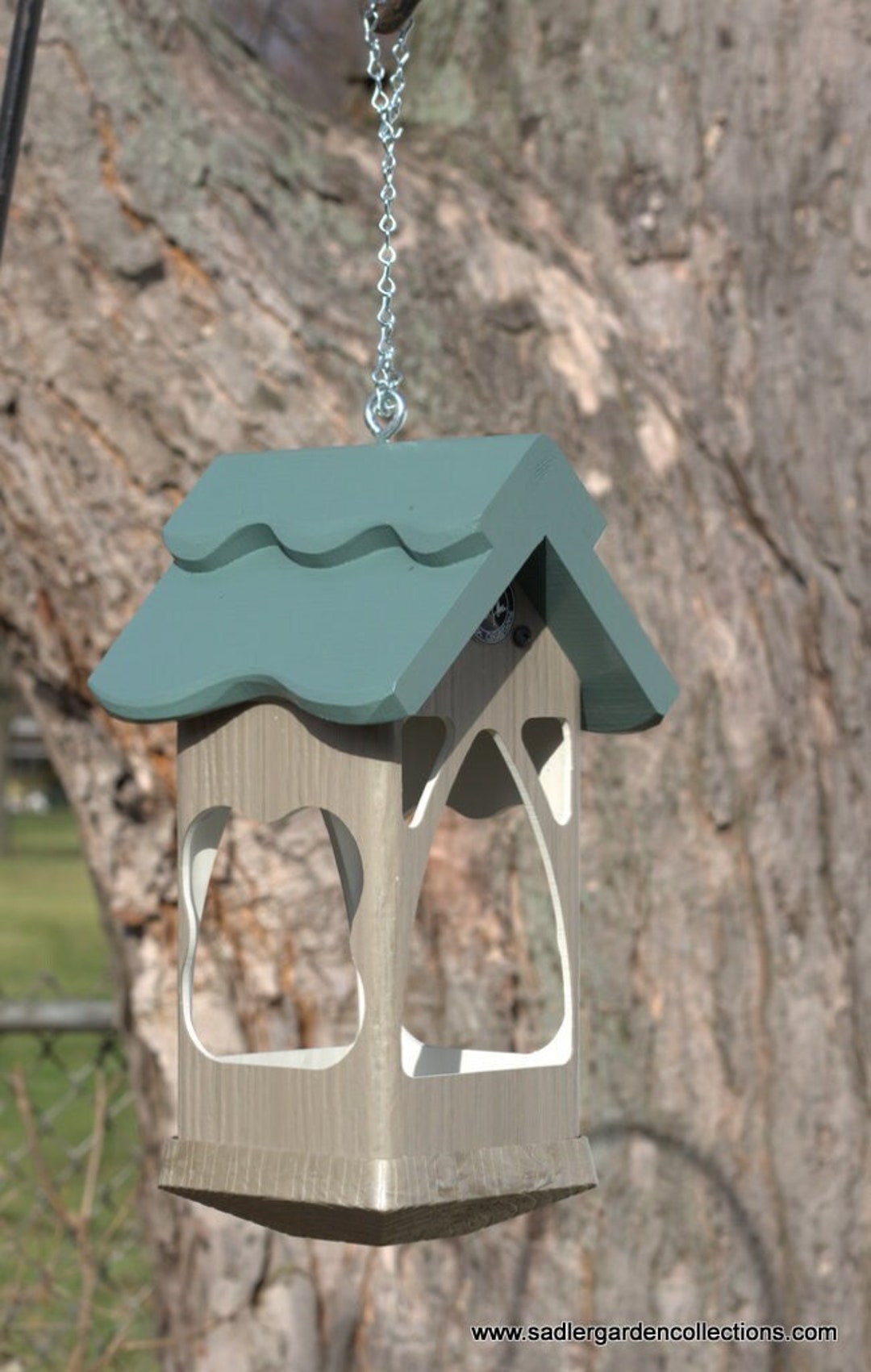 Outdoor Hanging PVC Bird Feeder - Unique Modern Tray Feeder- Fully ...