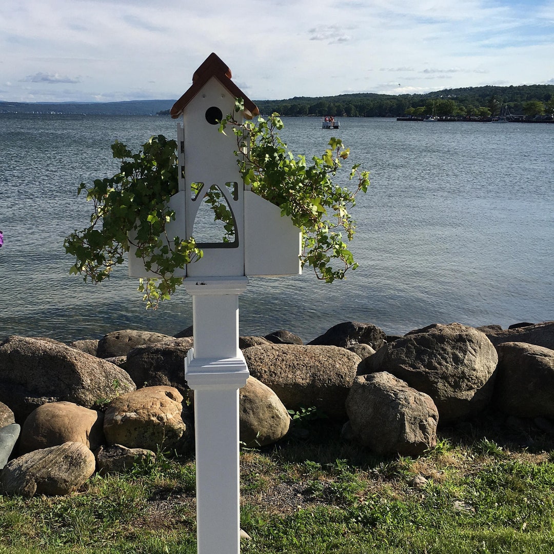 4 Inch Post Top - PVC Birdhouse Planter Tower: Weatherable Garden ...