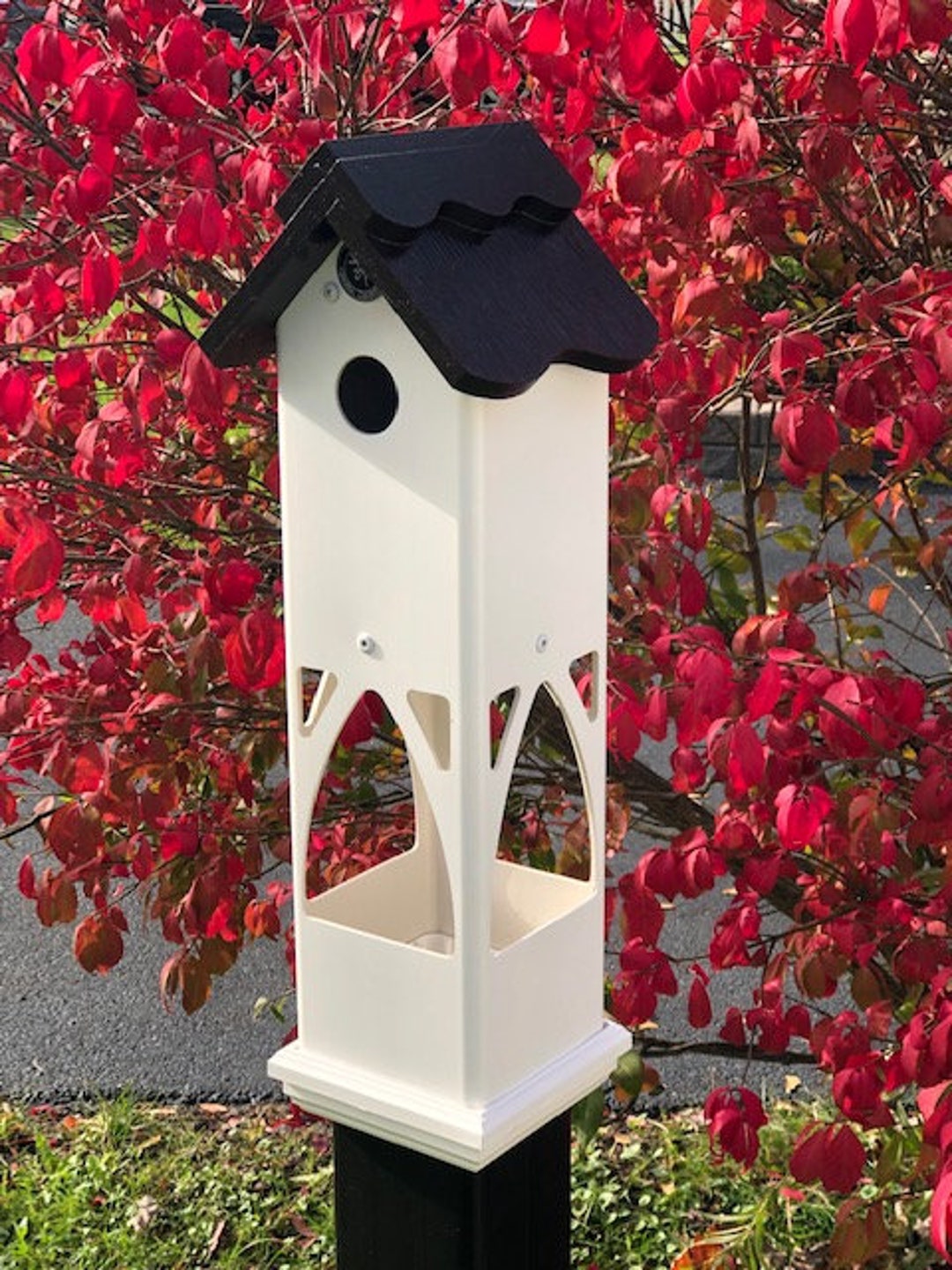 Bird Watchers Delight, Post Mount Bird House and Feeder, Weatherable ...