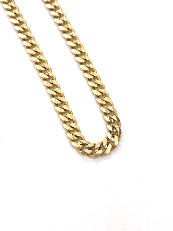 Solid Gold Chain 3.5mm Wide Curb Chain in 10k Yellow Gold | Etsy