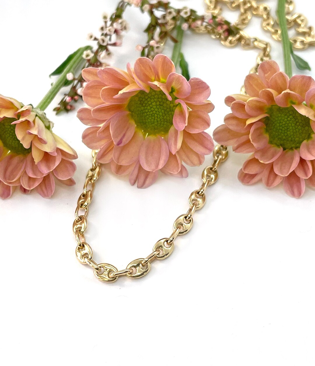 14k Gucci Link Chain - Solid Gold Puffed Anchor Mariner Chain, 3.75mm ...