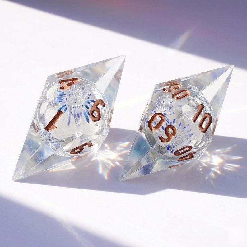 Sharp Edge Resin Dice Collection | Handmade DND Polyhedral Dice Set ...