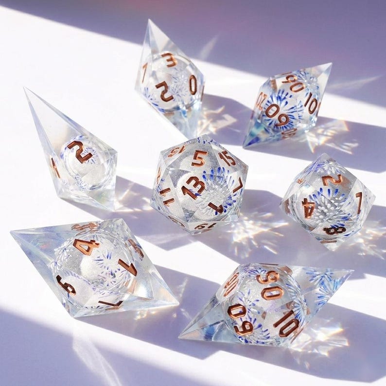 Sharp Edge Resin Dice Collection | Handmade DND Polyhedral Dice Set ...